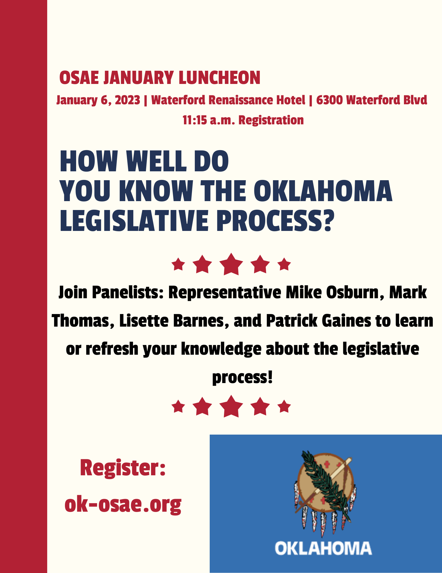 January 2023 Luncheon -Defining the Oklahoma Legislative Process